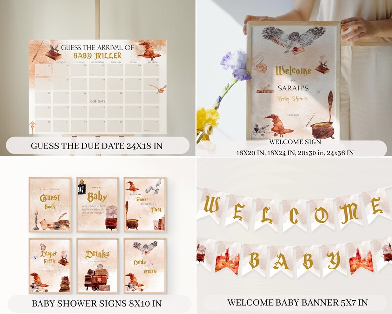 Editable HP Baby Shower Invitation Templates Bundle Wizard - Etsy