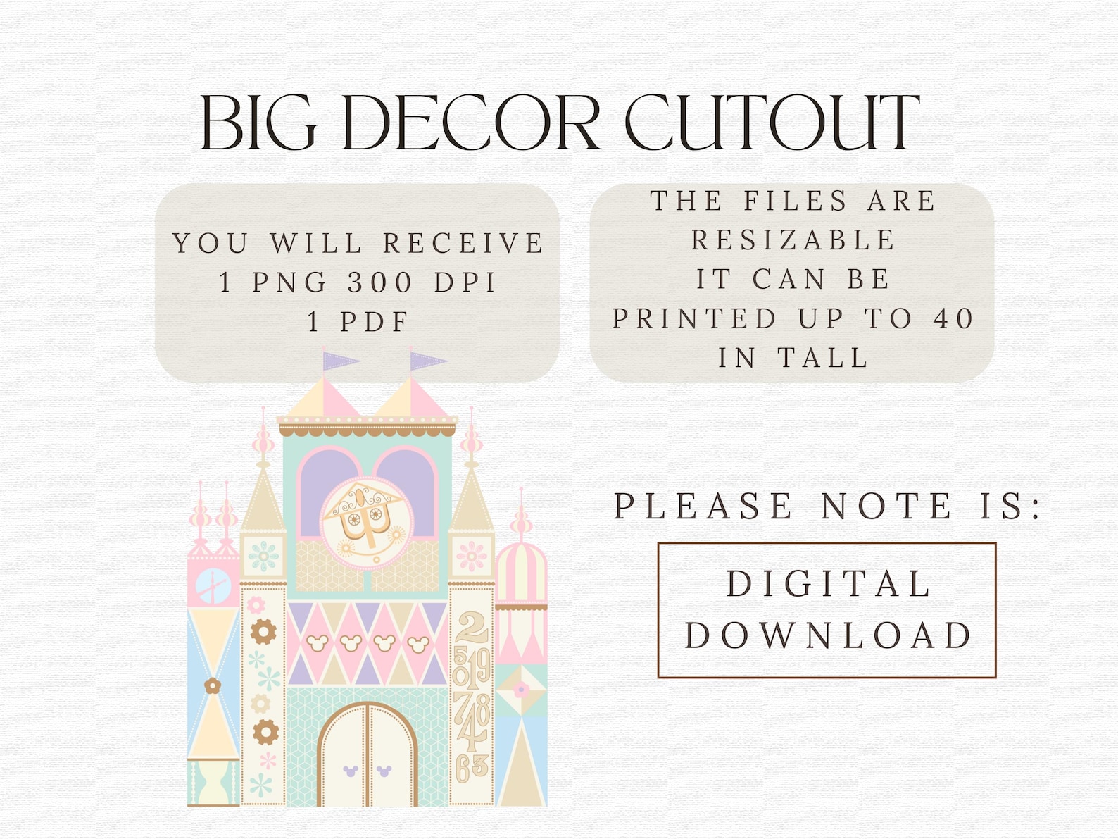 Small World Castle Cutouts | Kids Birthday Party Decor (digital ...