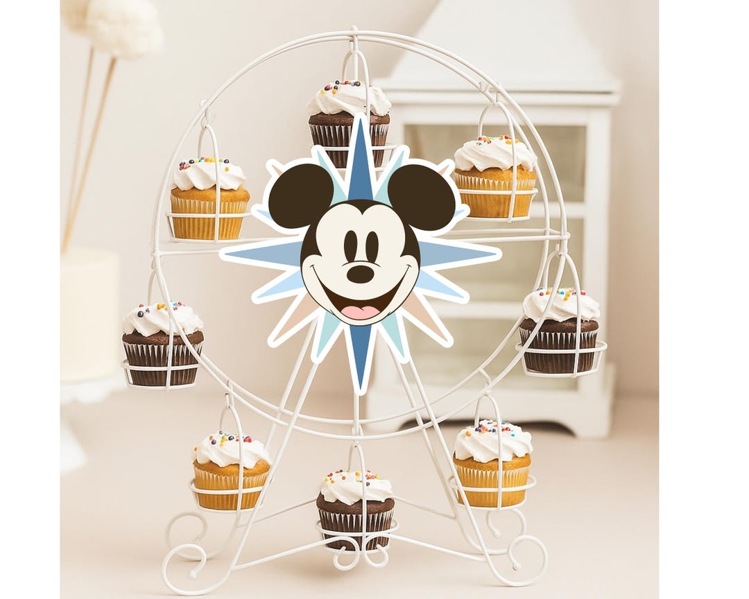 Mickey Fun Wheel Label, Pastel Party Decor (digital Download) - Etsy