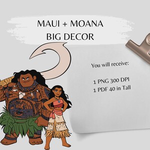 Moana and Maui Party Cutout Decoration (digital Download) - Etsy