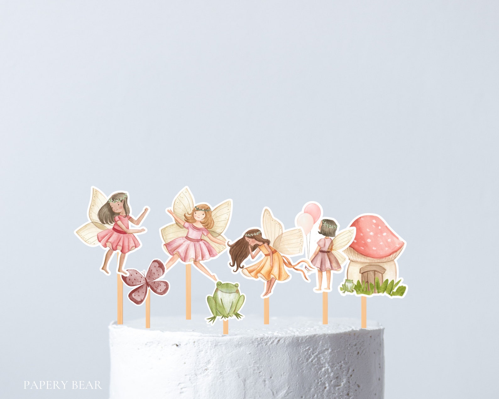 Fairies Centrepiece Cupcake Topper Birthday, Fairy Birthday Decoration ...