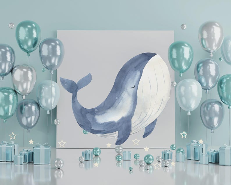 Whale Cutout, Under the Sea Party Decor (digital) - Etsy