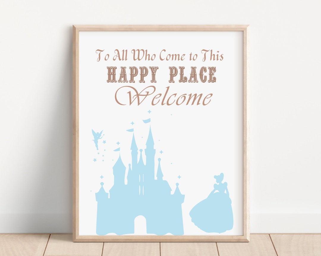 Disney Welcome Sign Printable Disney Castle Welcome Sign - Etsy