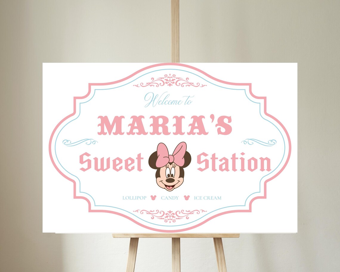 Minnie Sweet Treats Birthday Sign, Welcome Printable Baby Shower or ...