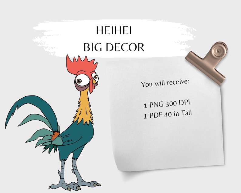 Hei Hei Cutout, Moana Cutout Decor, Moana Party Decoration, Moana Theme ...