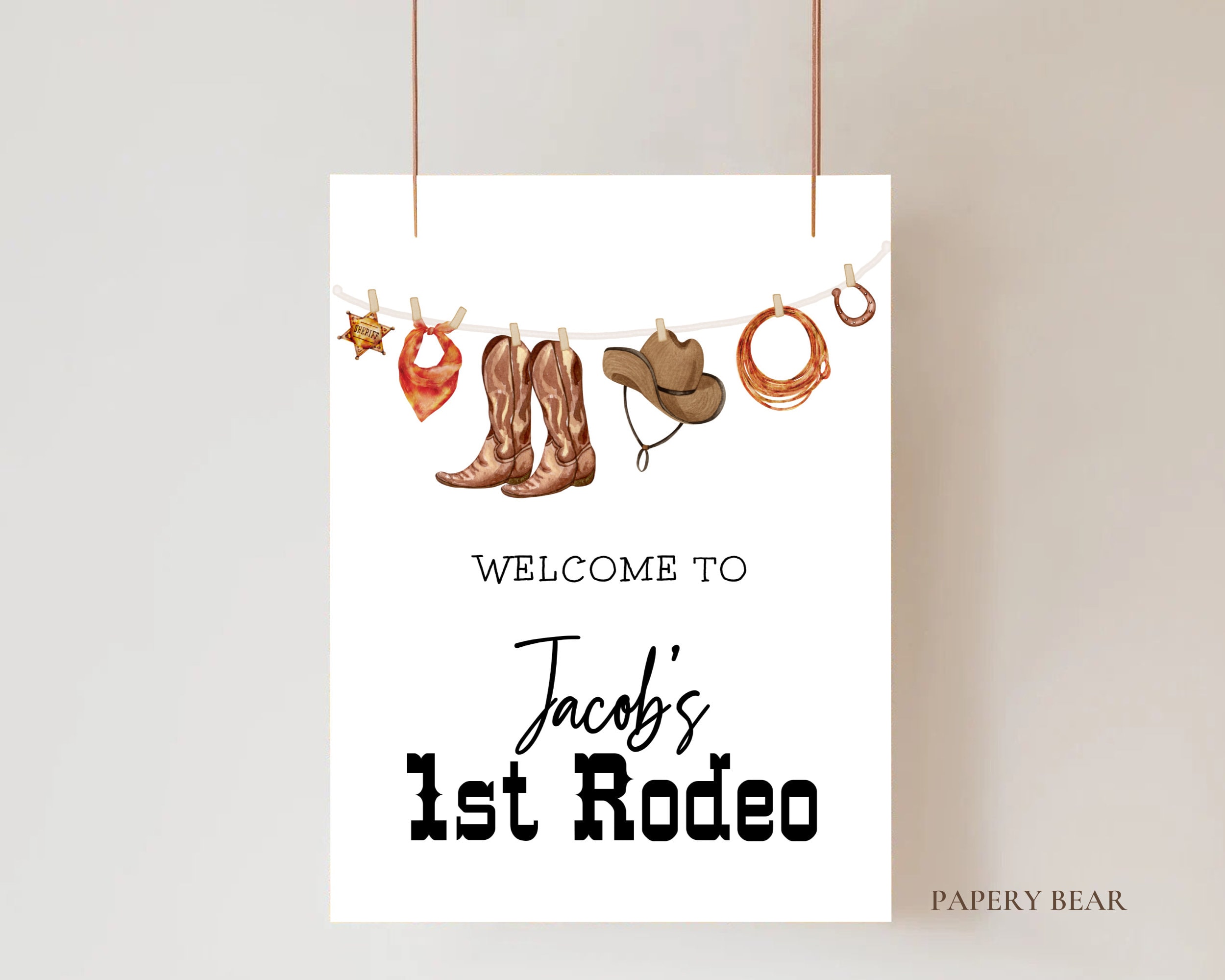 First Rodeo Birthday Welcome Sign Template, Cowboy Western Welcome Sign ...