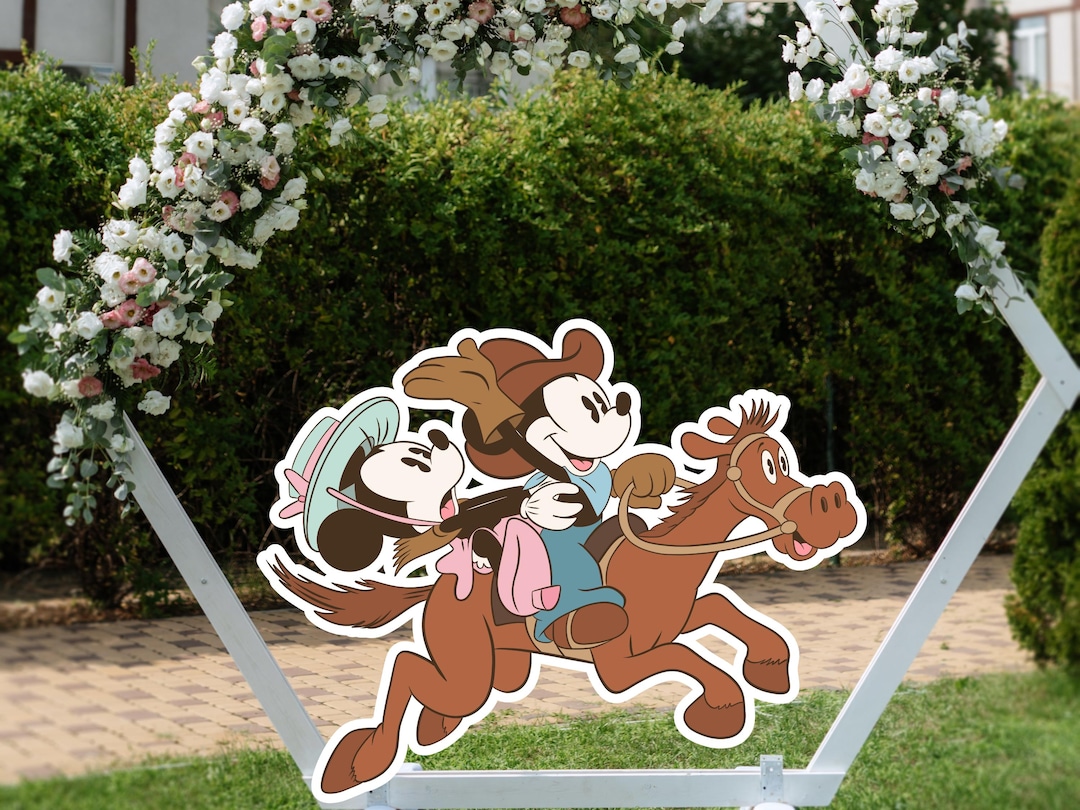 Cowboy Mickey and Minnie Cutouts, Western Birthday Decor (digital ...
