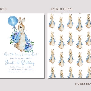 Editable Peter Rabbit First Birthday Invitation, Peter Rabbit Boy ...