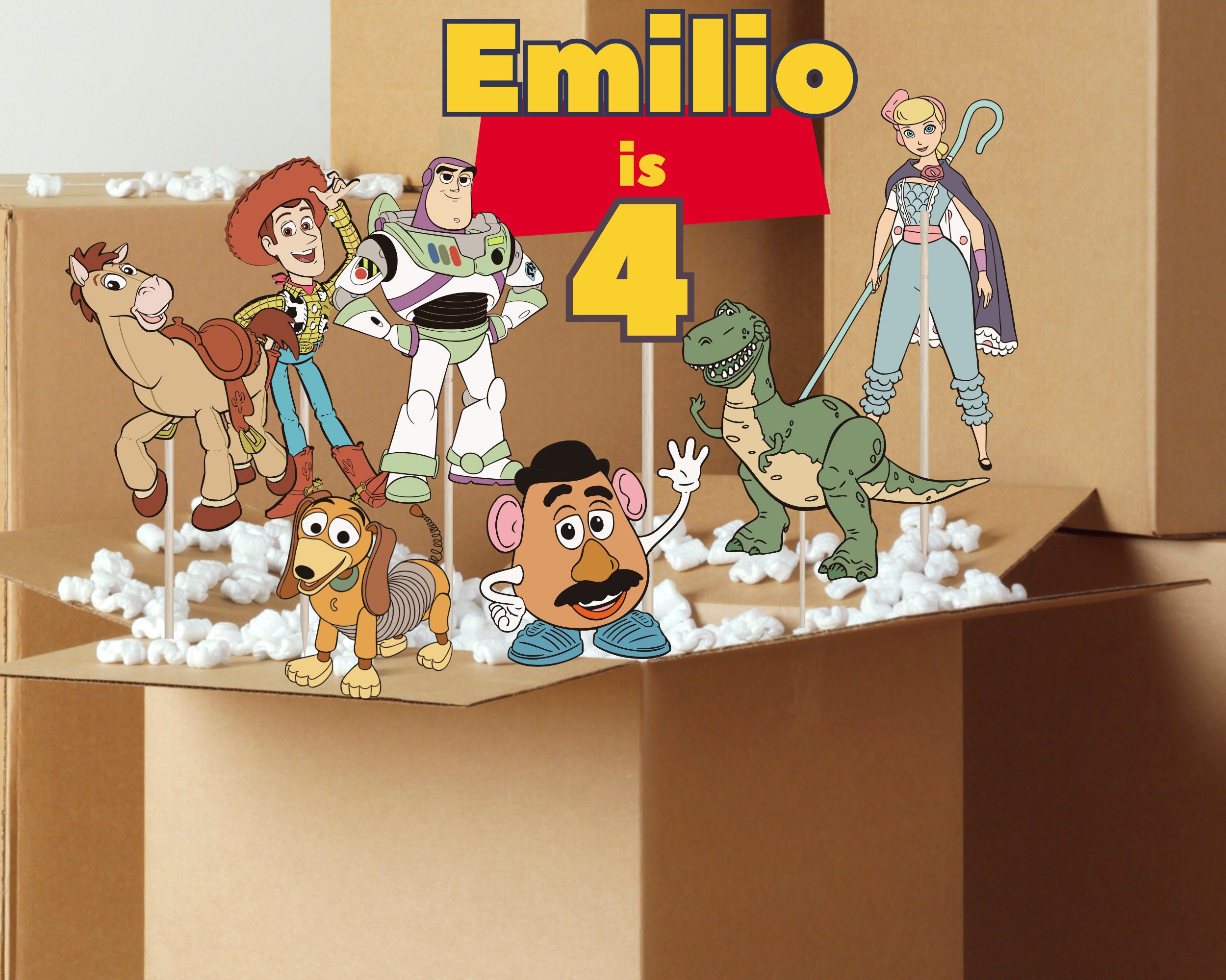 Toy Stort Centerpieces Birthday Decoration, Editable Name Toy Story ...