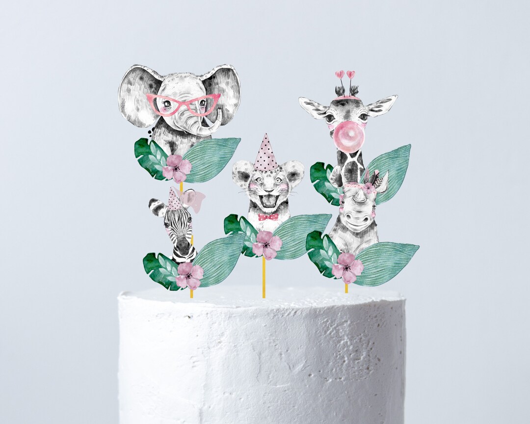 Printable Zoo Animals Centerpieces, Safari Animals Girl Birthday Party ...