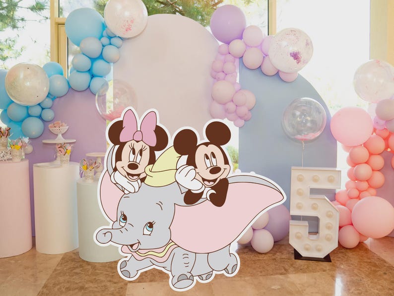 Mickey and Minnie Mouse Cutout, Pastel Party Decor (digital Download ...