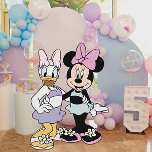 Mouse and Diasy Summer Digital Cutout Party Decor, Big Decor Mouse ...