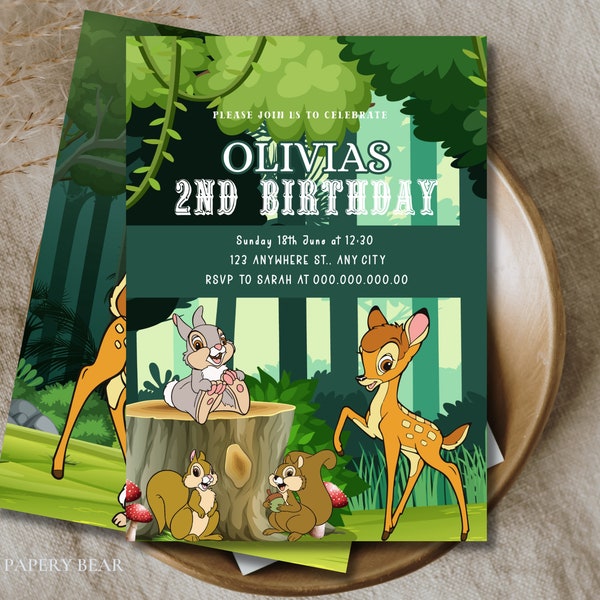 Bambi Invitation - Etsy