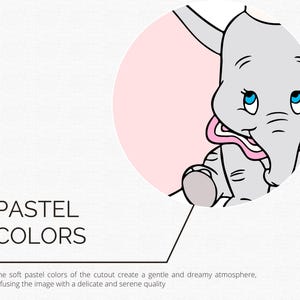 Dumbo Cutout, Backdrop Big Decor, Pastel Elephant Theme Party ...