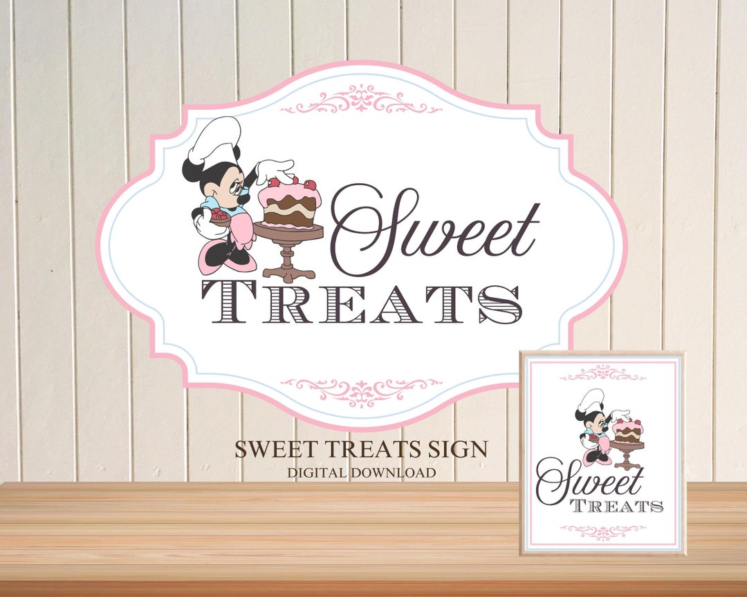 Minnie Sweet Treats Birthday Sign, Printable Baby Shower or Birthday ...