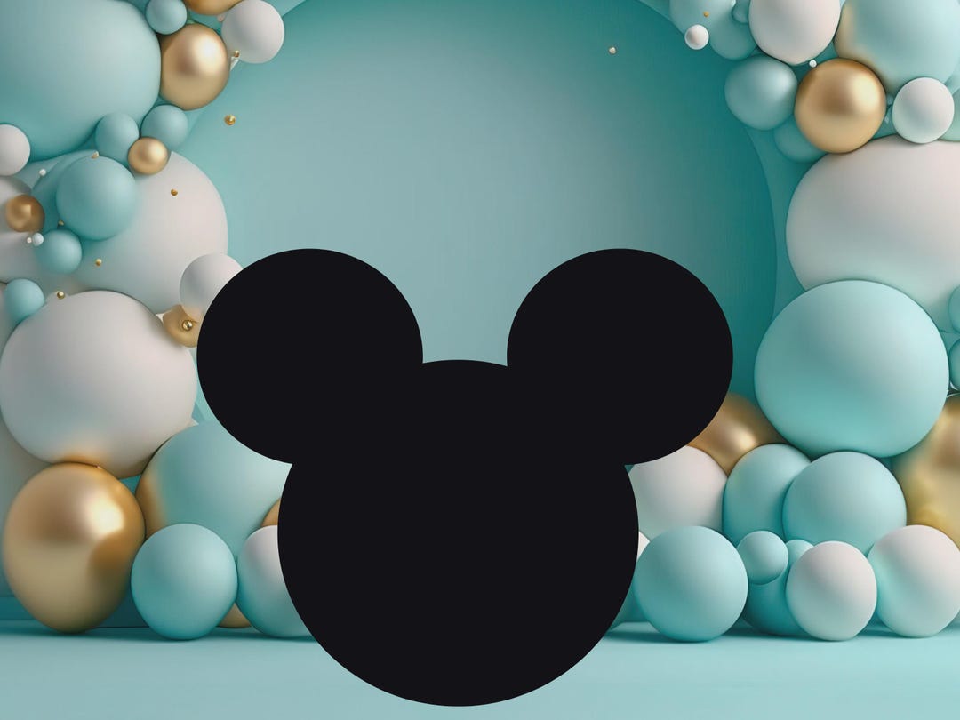 Mouse Head Cutout, Backdrop Big Decor, Mouse Theme Party Decoration ...