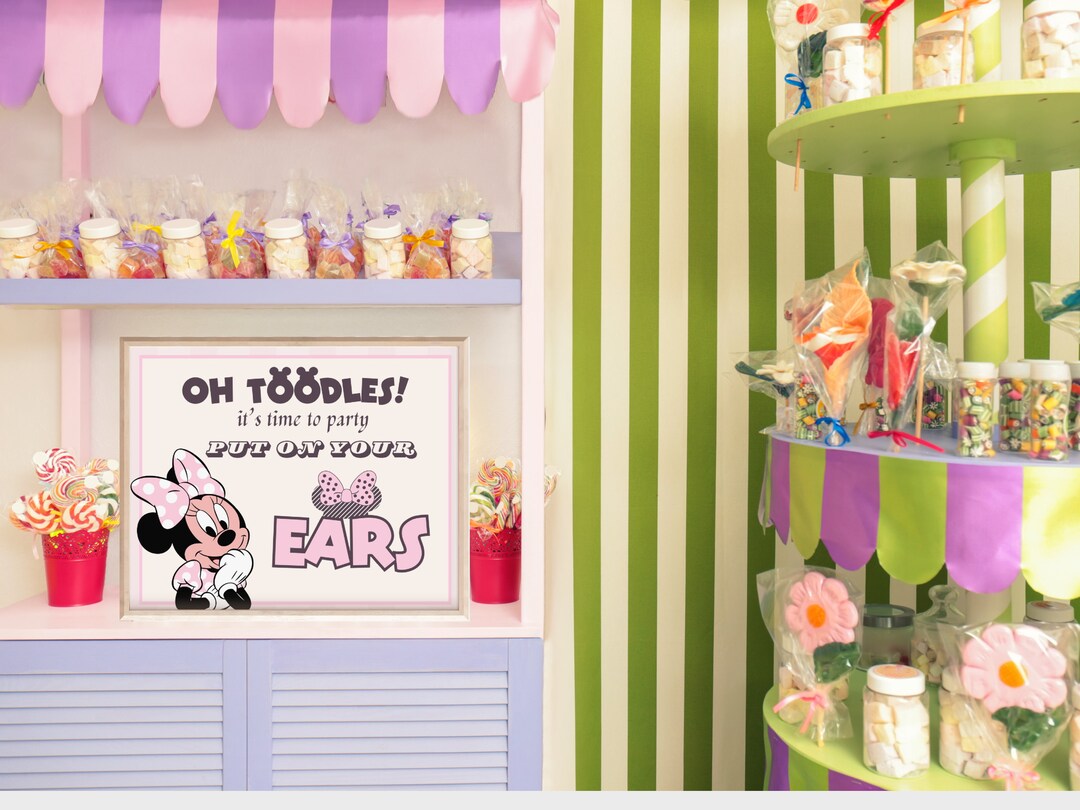 Toodles Birthday Decor Sign, Minnie Birthday Decor, Put on Your Ears ...