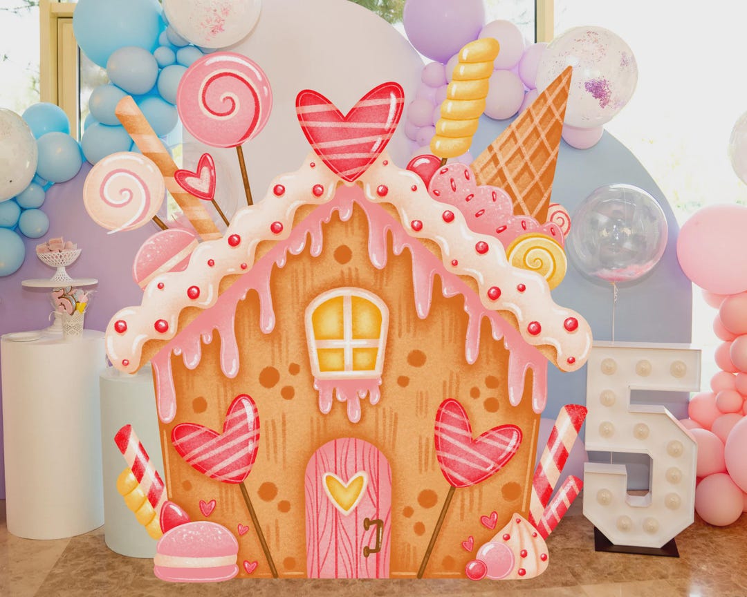 Candyland Candy Decor Theme Party Cutout Biscuit House Cutout Decor ...