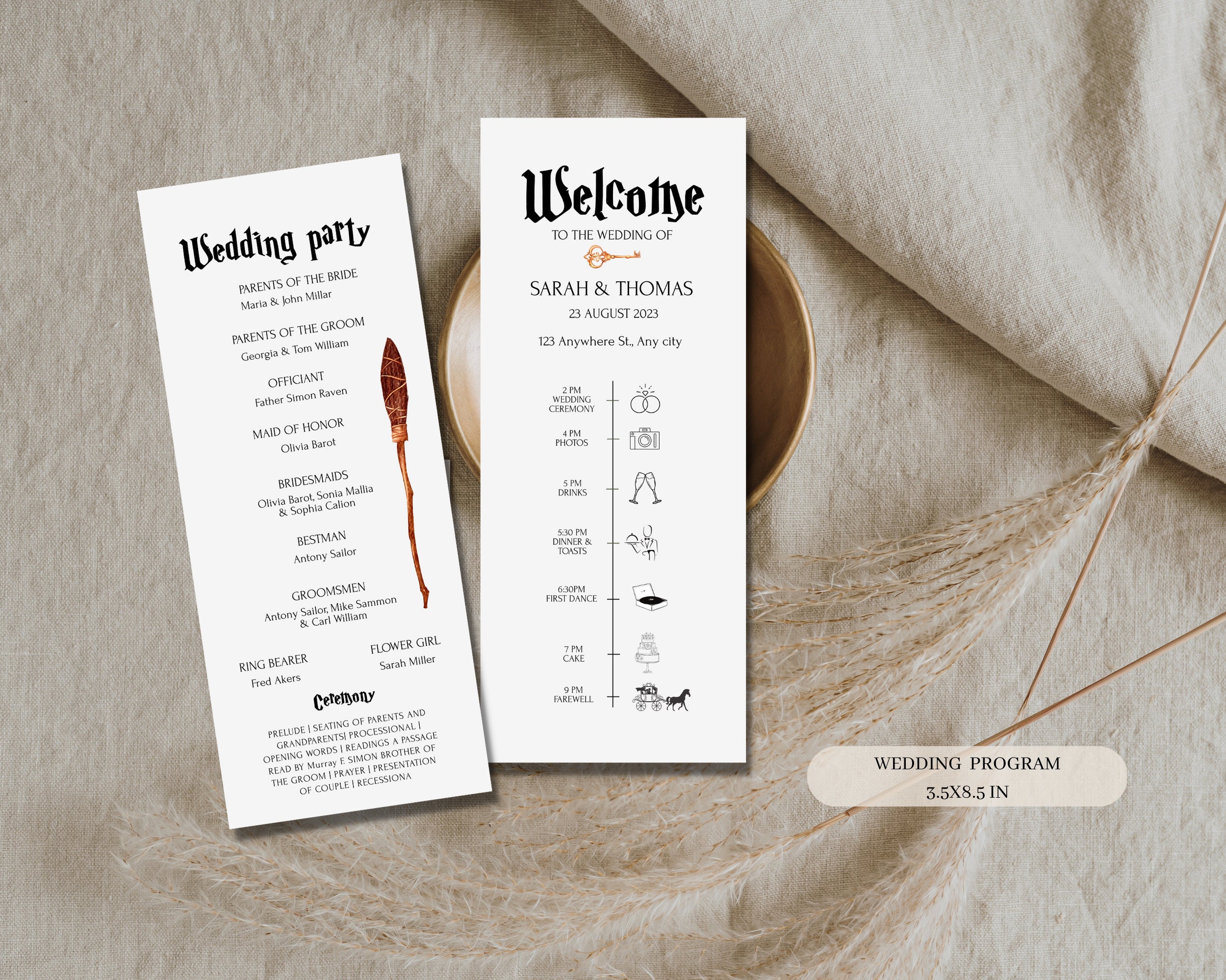 Editable HP Wedding Templates Invitation Bundle Magical - Etsy