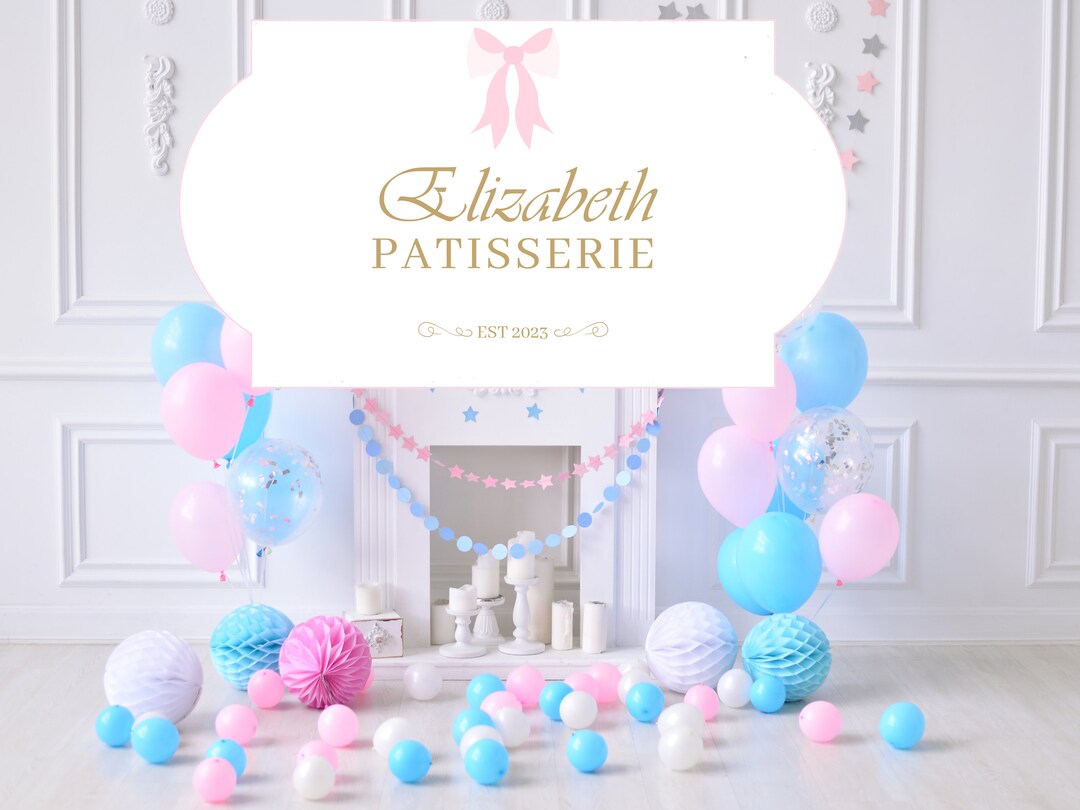 Editable Patisserie Party Backdrop Sign, Bake Shop Banner Sign, French ...