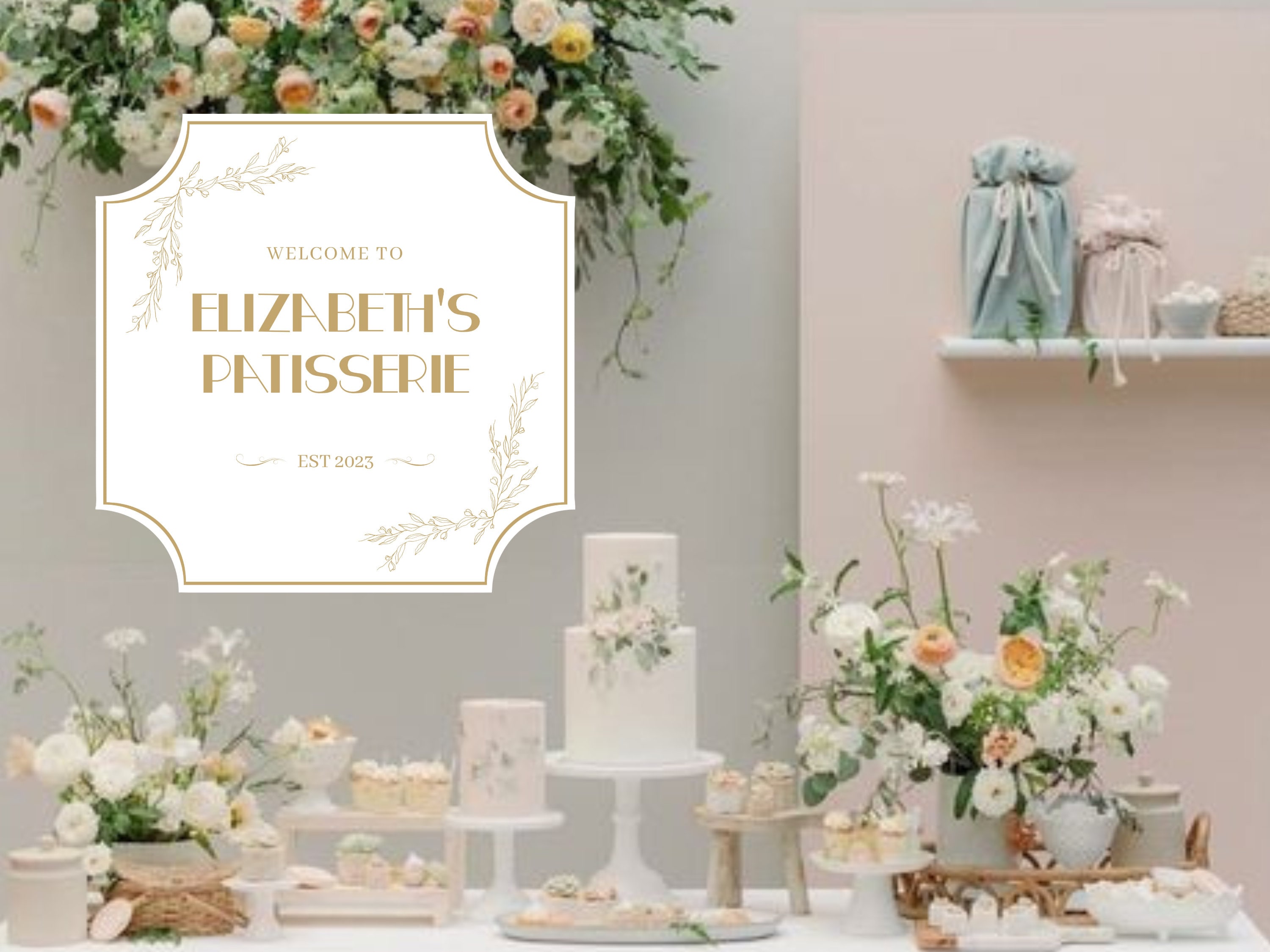 Editable Patisserie Party Backdrop Sign, Bake Shop Banner Sign, French ...