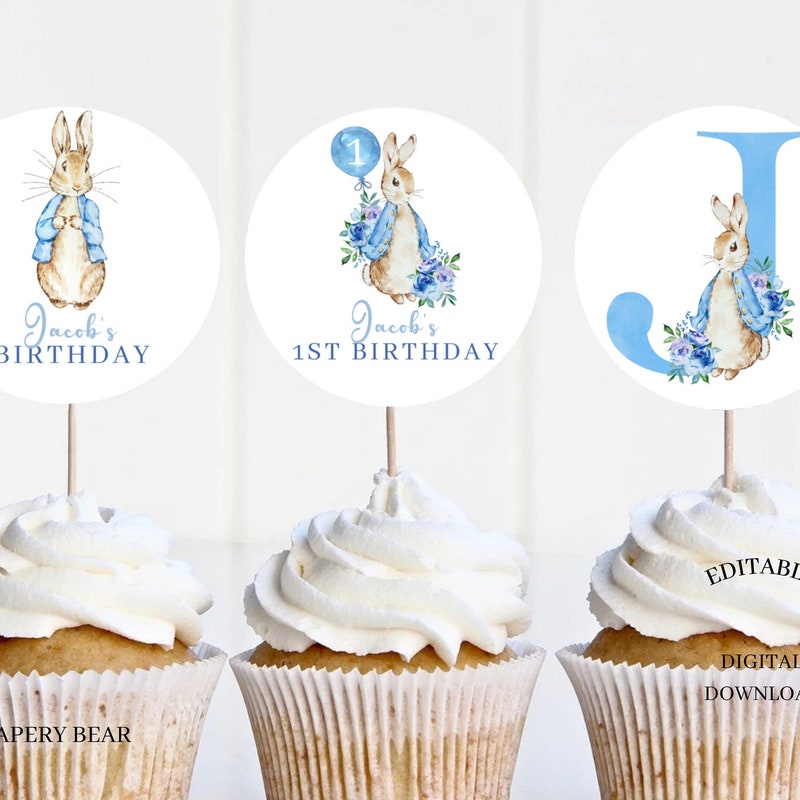 Peter Rabbit Cupcake Topper - Etsy