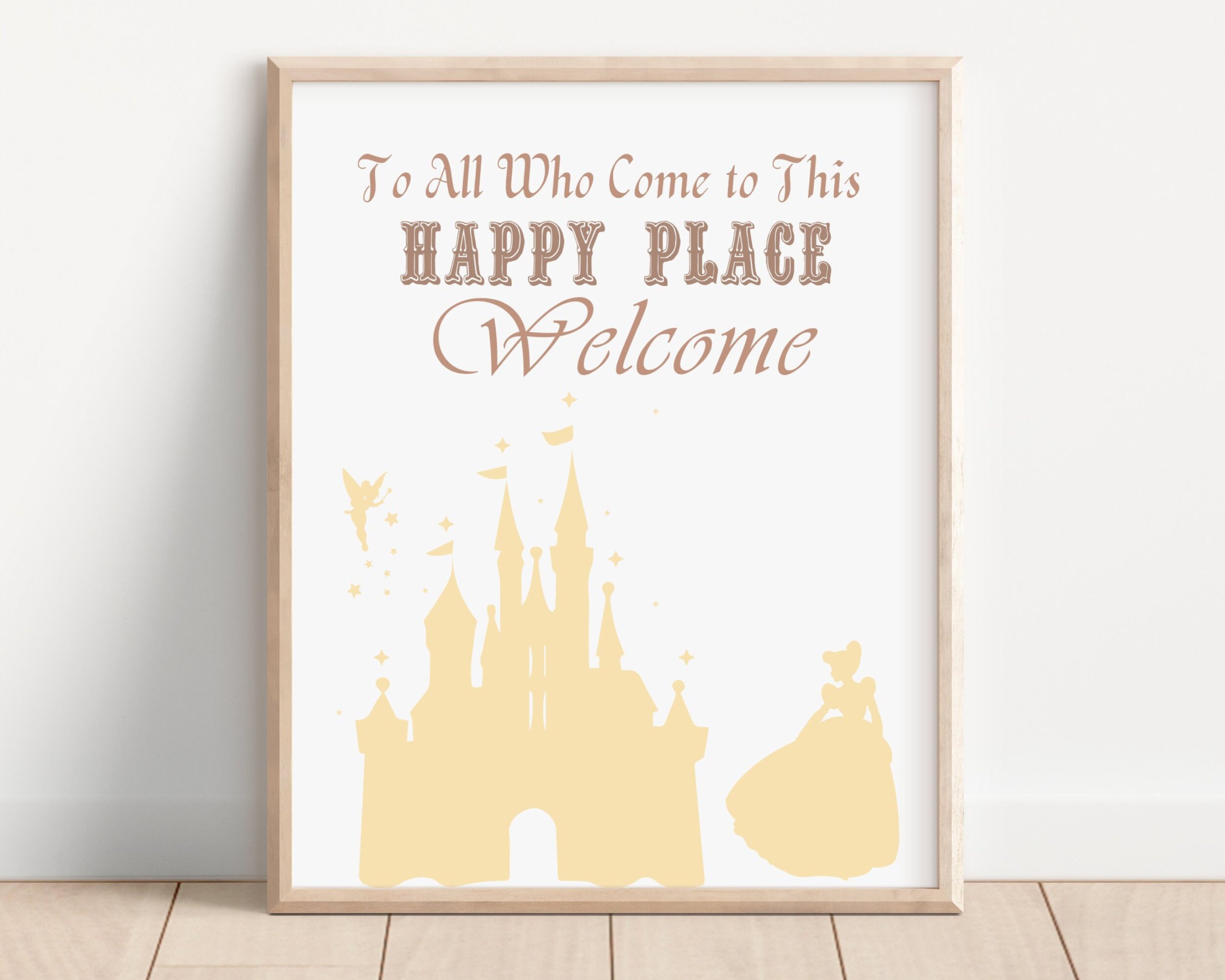 Disney Welcome Sign, Printable Disney Castle Welcome Sign, Disneyland ...