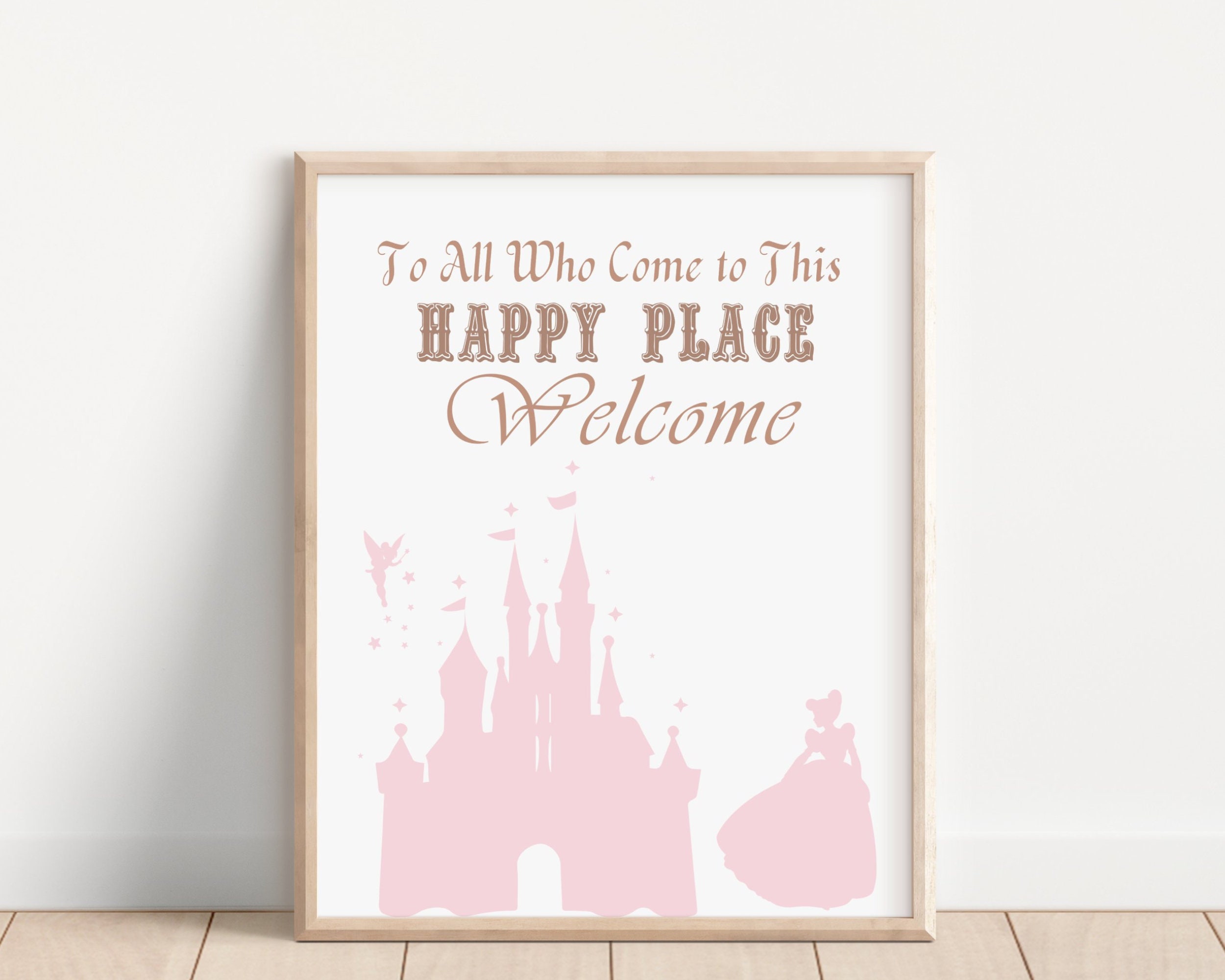 Disney Welcome Sign, Printable Disney Castle Welcome Sign, Disneyland ...
