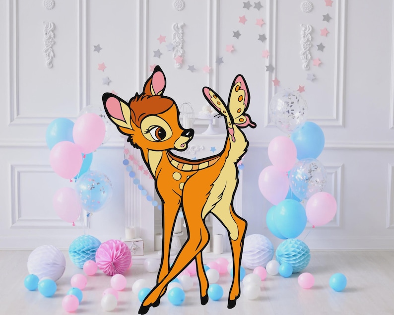 Cute Deer Cutout Birthday Decoration, Big Decor, Bambi Decoration Theme ...