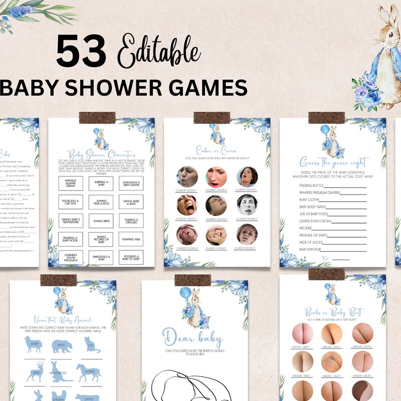 Peter Rabbit Shower Games - Etsy