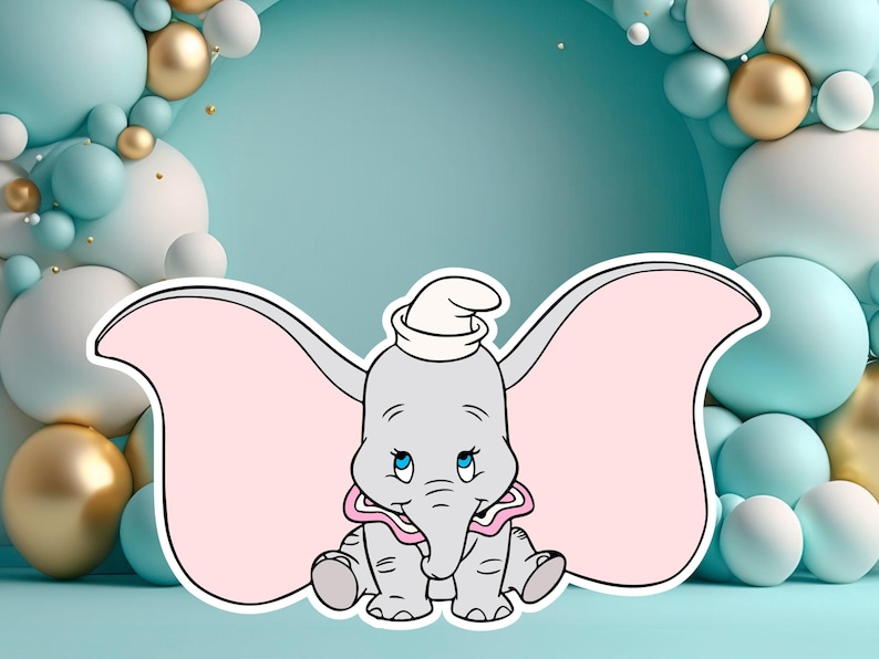 Dumbo Elephant Cutout, Pastel Party Decoration (digital Download) - Etsy
