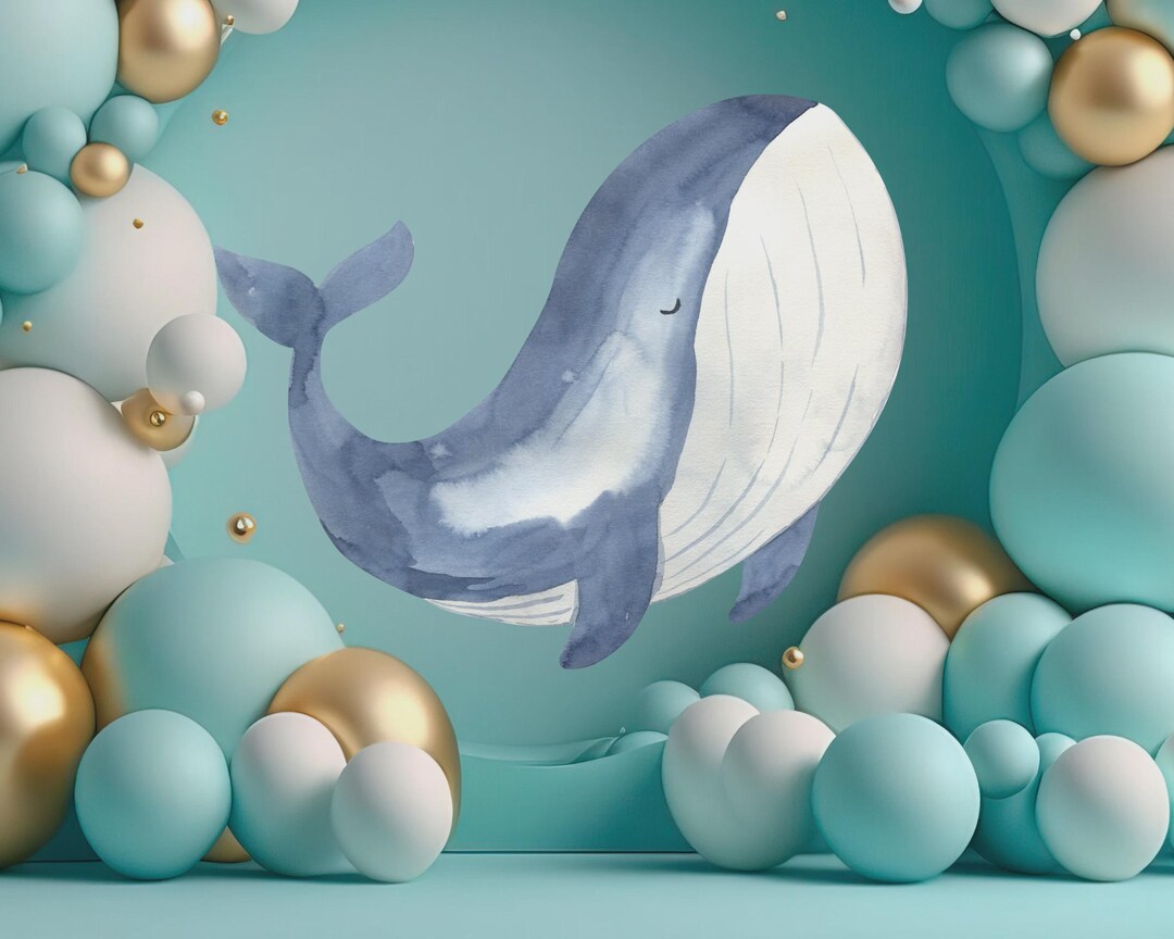 Whale Cutout, Whale Big Decor, Under the Sea Decoration Theme Birthday ...