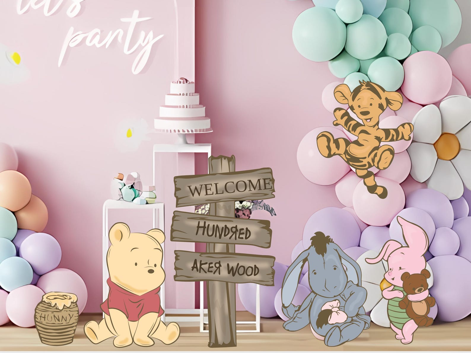 Baby Winnie the Pooh Digital Cutout Party Decor for Baby Shower or ...