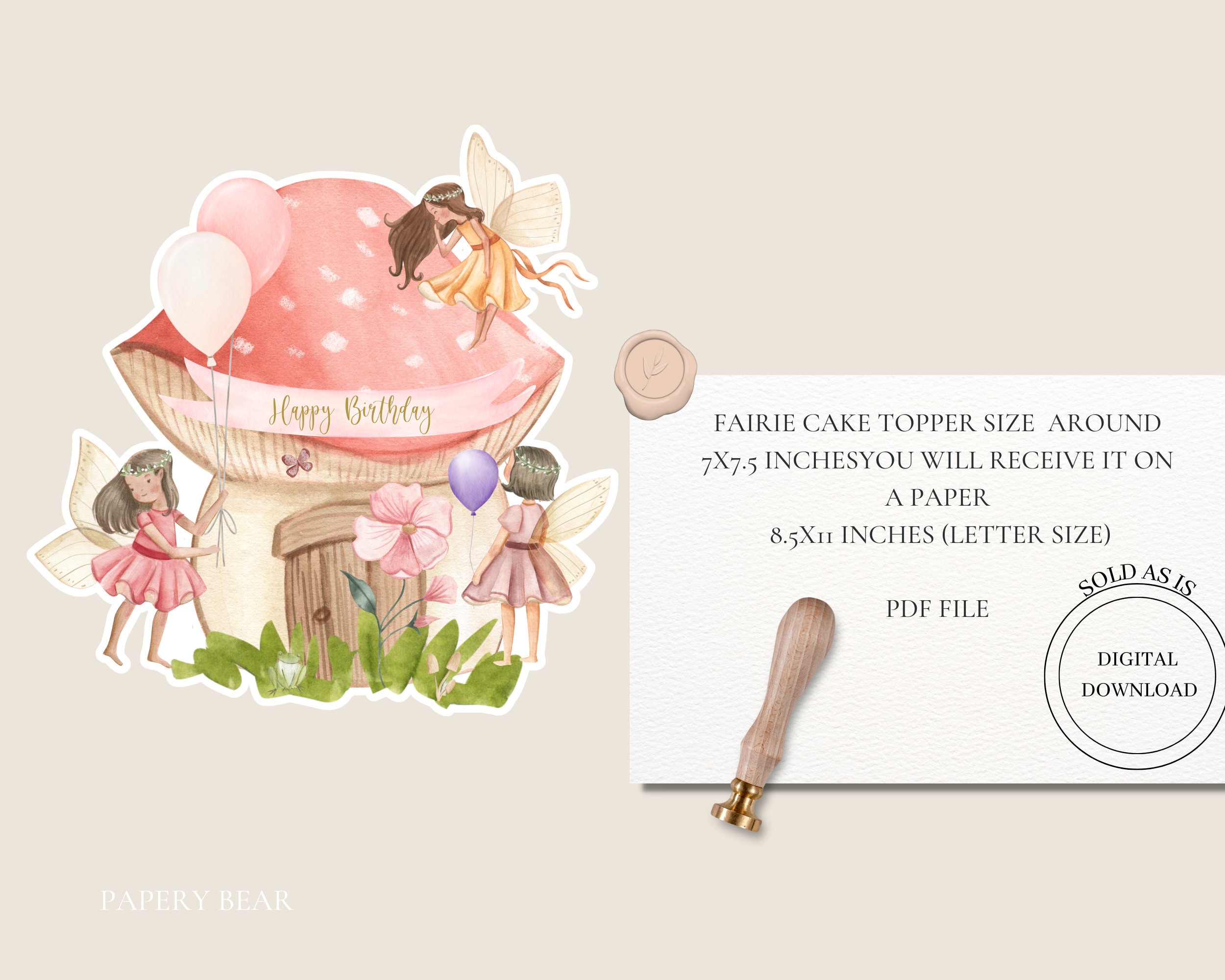 Fairies Topper Birthday Cake Topper, Fairy Birthday Decoration ...