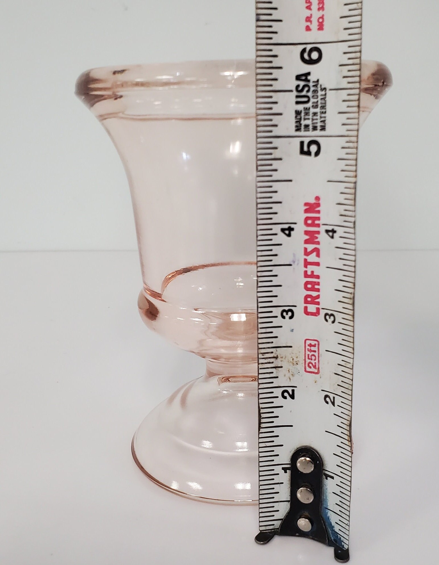 Vintage Pink Depression Thick Topiary Vase - Etsy