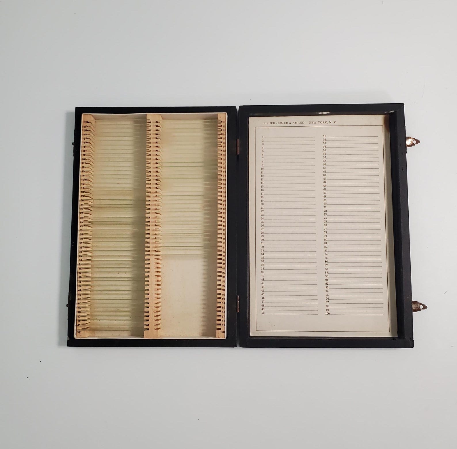 Vintage Wooden Microscope 100 Slide Case With 83 Glass Slides - Etsy