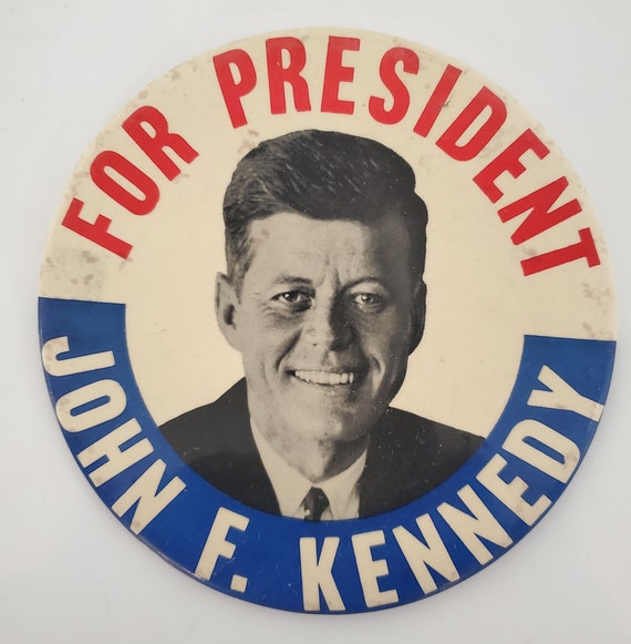 1960 JOHN F. KENNEDY Large 6" Campaign Button - Gem