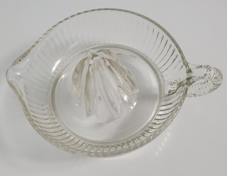 Vintage Large Clear Cut Ridged Glass Citrus Reamer - Etsy