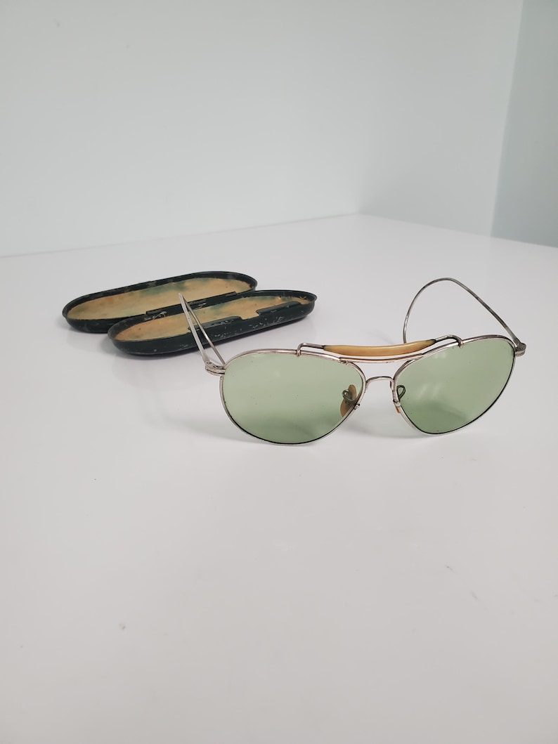 Vintage Rare 1940's AVIATOR WWII Bauch & Lomb USAAF Green Glasses - Etsy