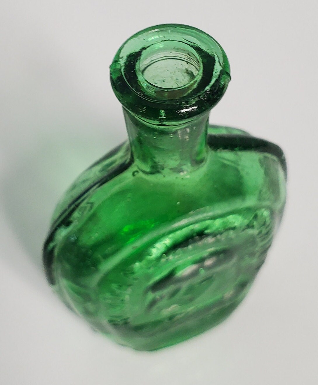 1970's Vintage Green Glass Miniature Benjamin Franklin Bottle - Etsy
