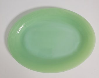Vintage Anchor Hocking Fire King Jadeite Jane Ray Ribbed Green Glass ...