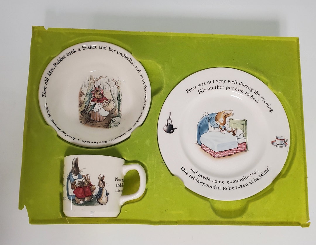 1970-80's Vintage Wedgewood Beatrix Potter PETER RABBIT Child Dish Set ...