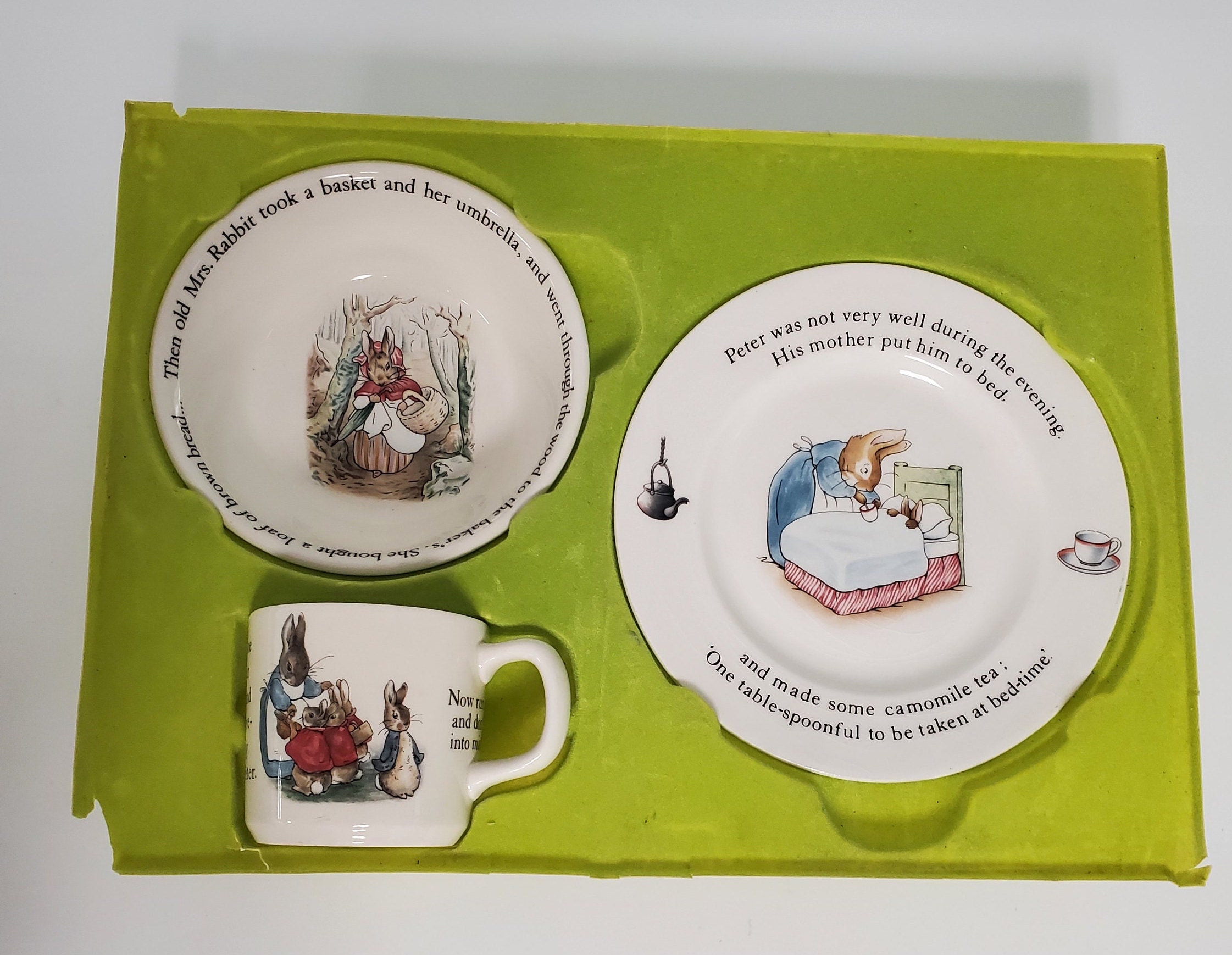 1970-80's Vintage Wedgewood Beatrix Potter PETER RABBIT Child Dish Set ...