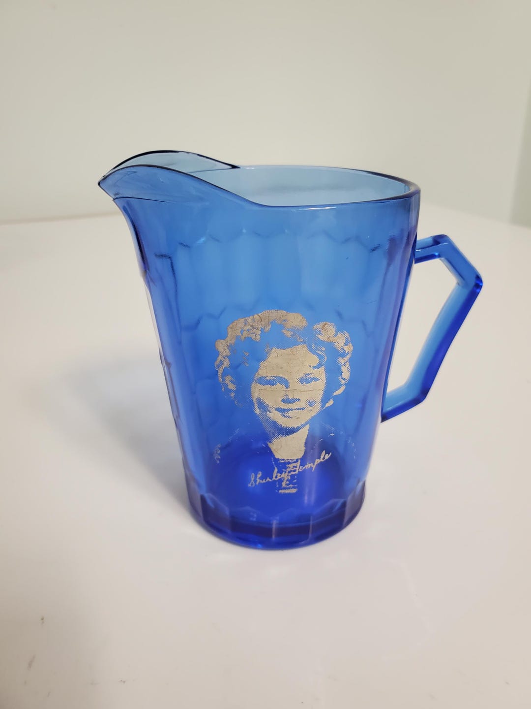 Vintage 1930's SHIRLEY TEMPLE Hazel Atlas Cobalt Blue Glass Pitcher - Etsy