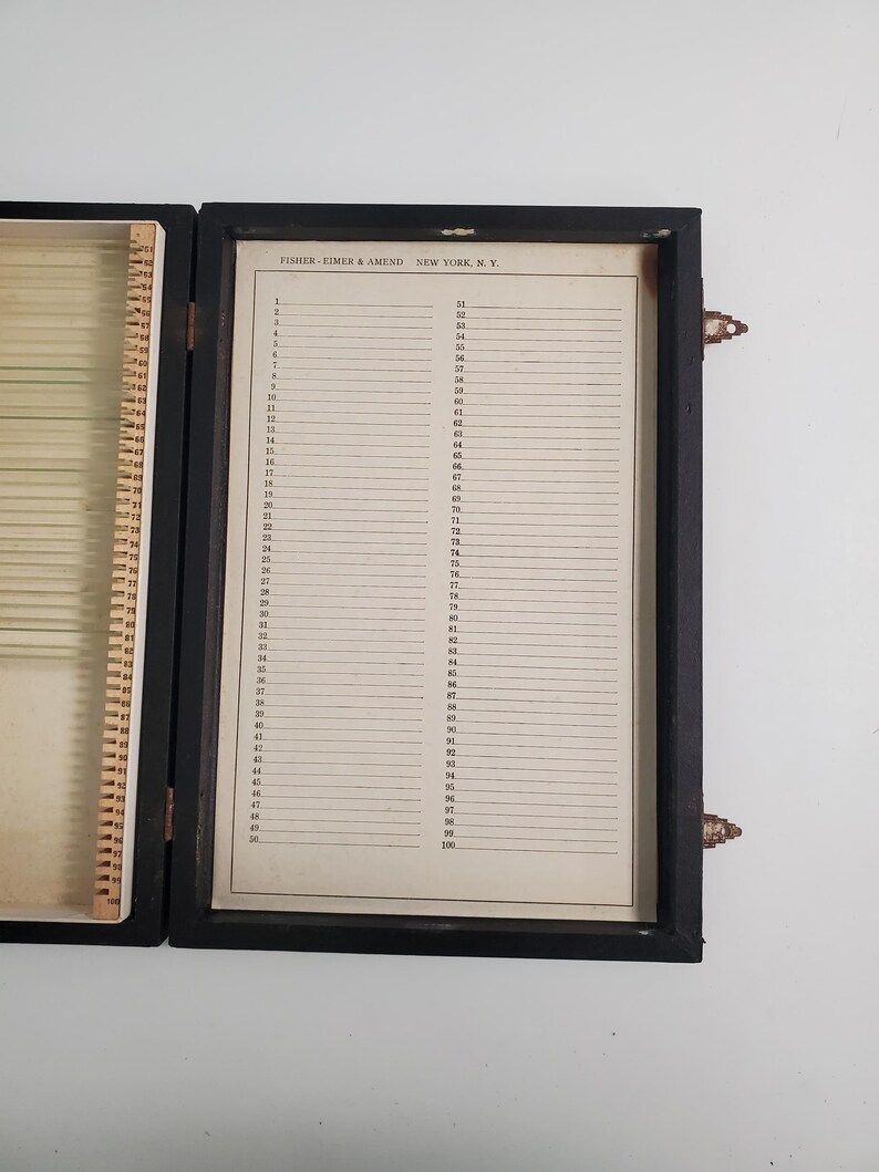 Vintage Wooden Microscope 100 Slide Case With 83 Glass Slides - Etsy