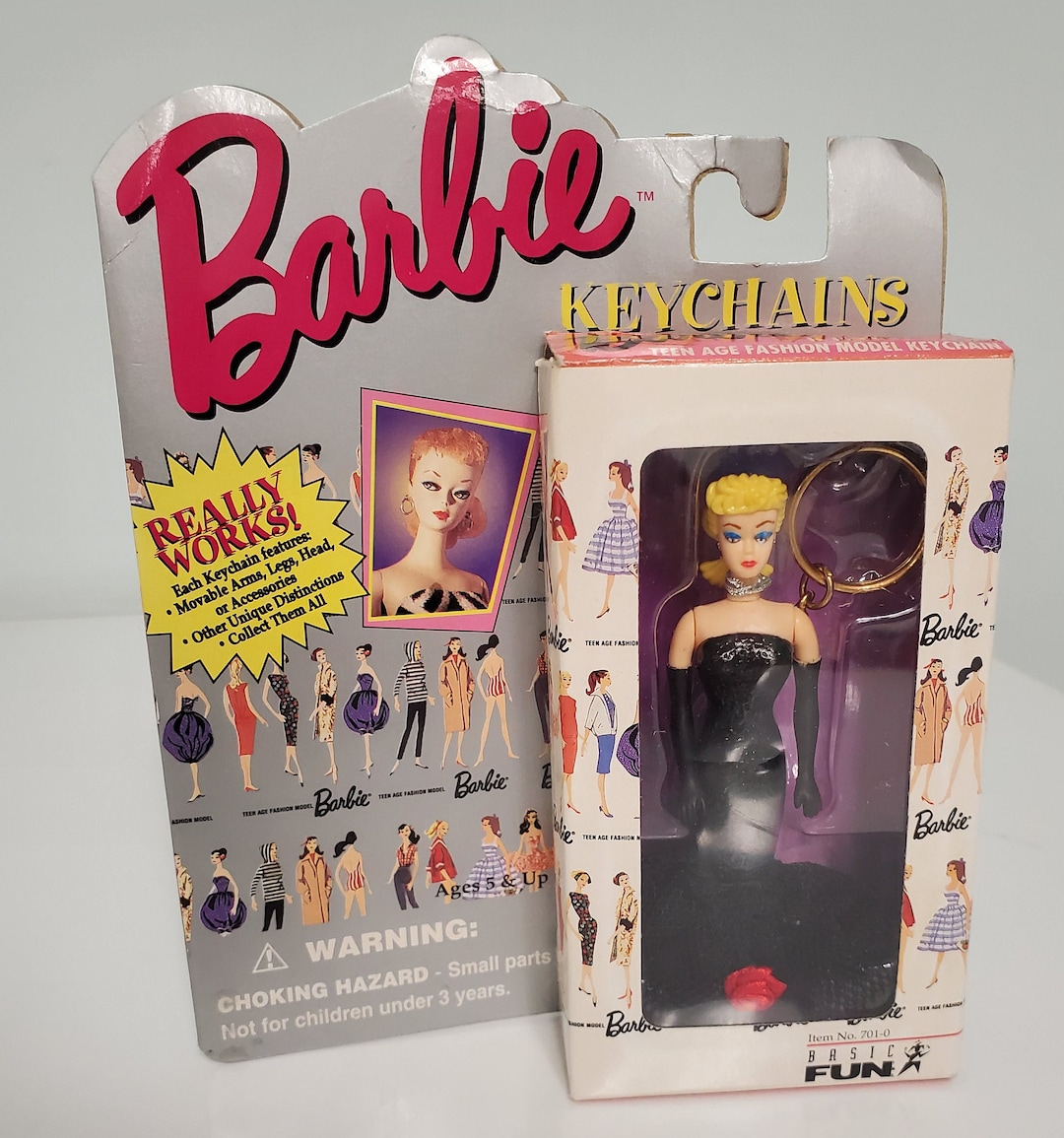 1995 Vintage Retro BARBIE Doll Keychain- Solo in the Spotlight Blonde ...