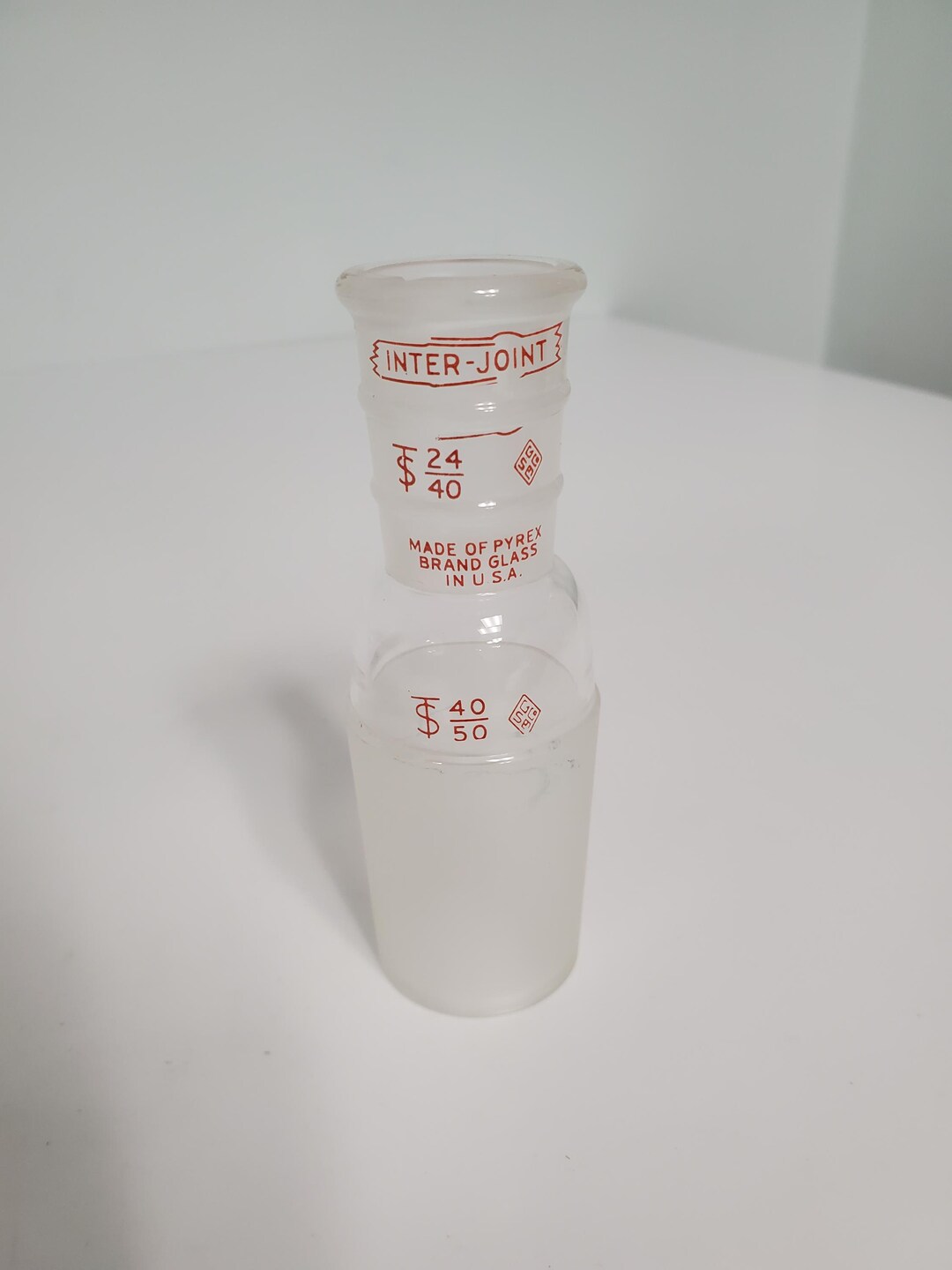 Vintage Pyrex Glass INTER-JOINT 24/40 to 40/50 Enlarging Connecting ...
