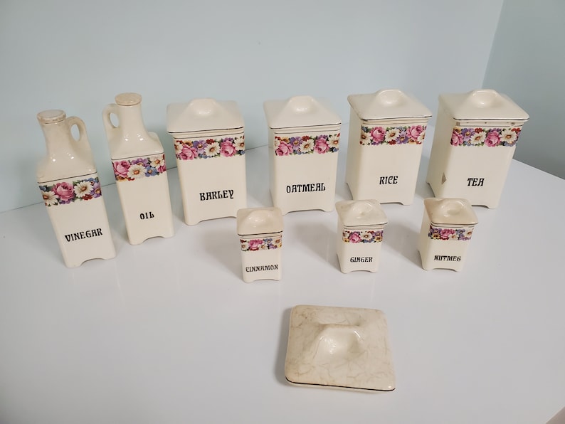 1920's Vintage Czechoslovakia Porcelain Floral Canister Set - Etsy