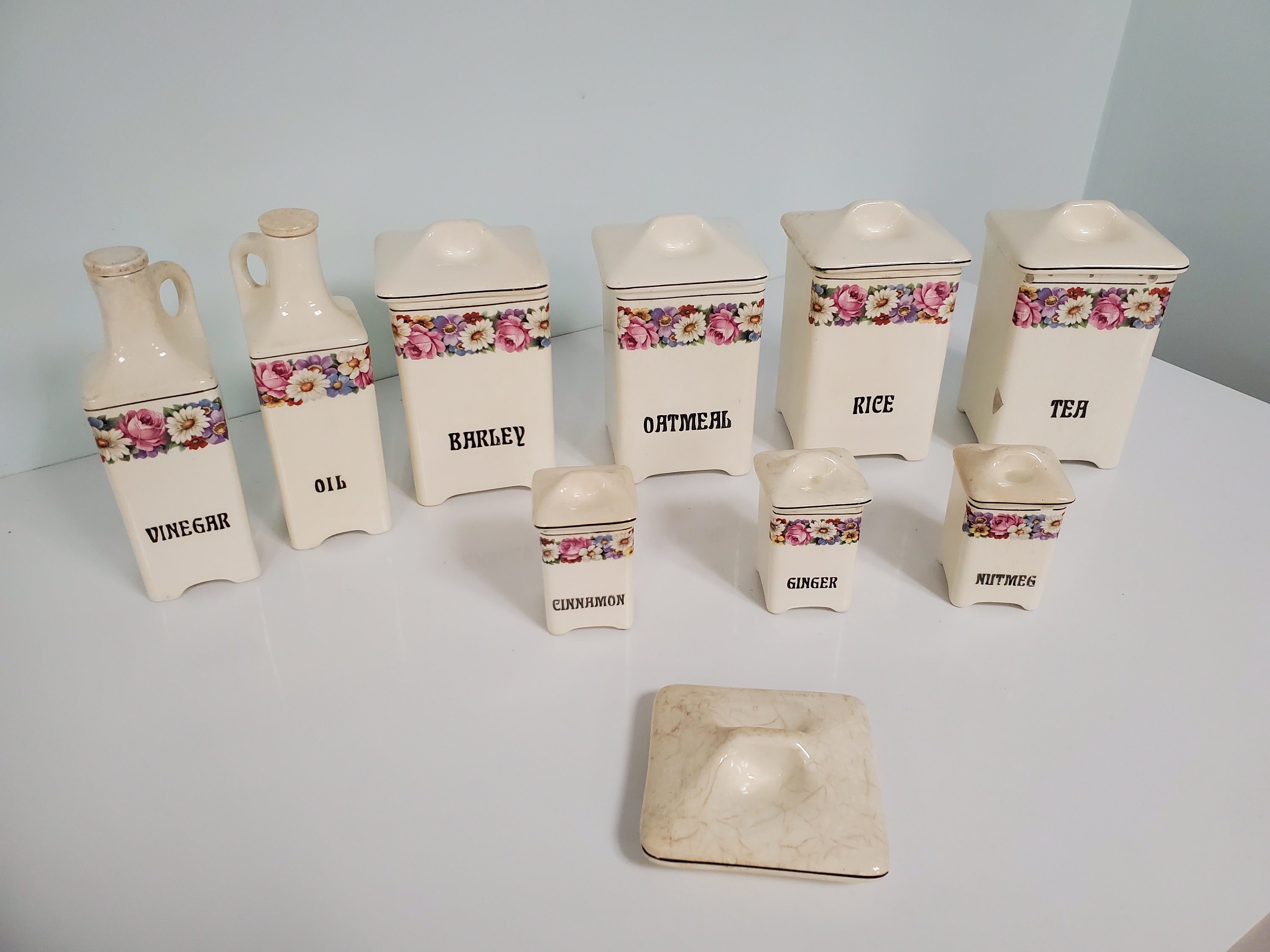 1920's Vintage Czechoslovakia Porcelain Floral Canister Set - Etsy