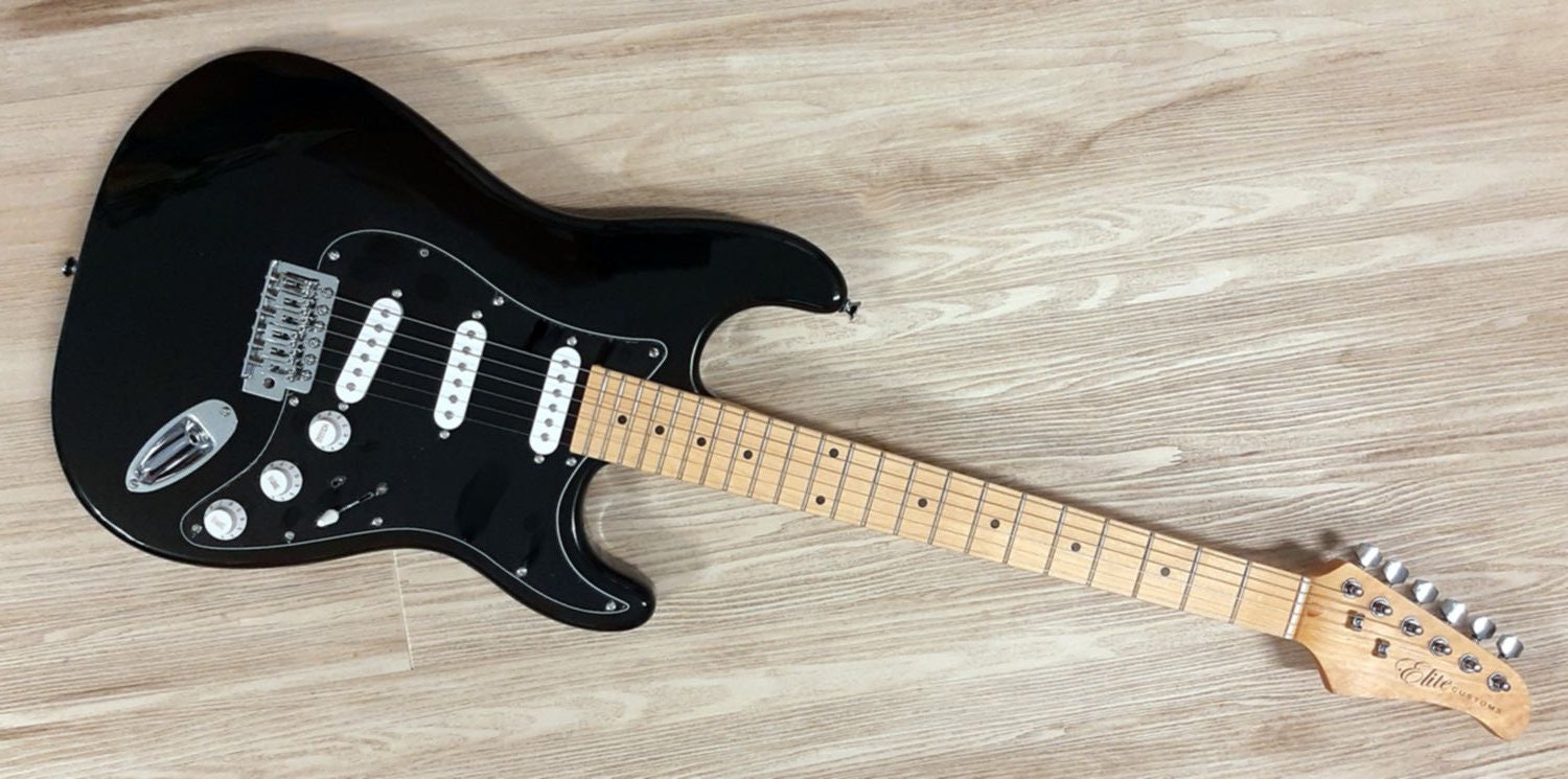 2025 Elite® W/gilmour MOD Stratocaster Style Guitar Black Classic Strat ...